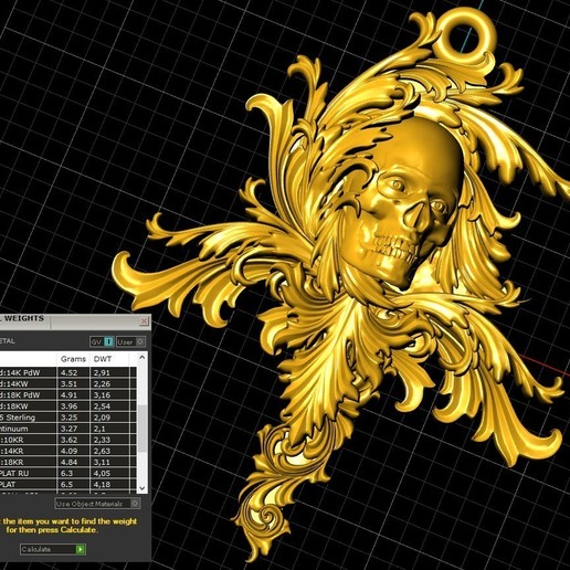 Download free STL file skull pendant with patterns jewelry 3D print ...