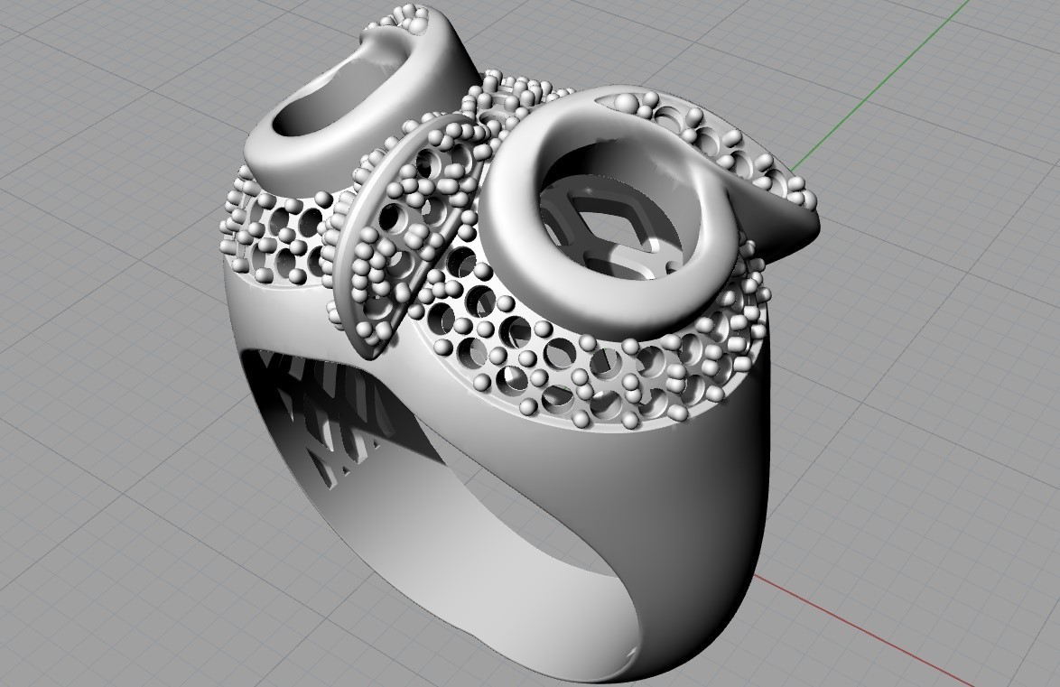 Télécharger fichier STL gratuit Bague hibou bague bijou avec pierres ...