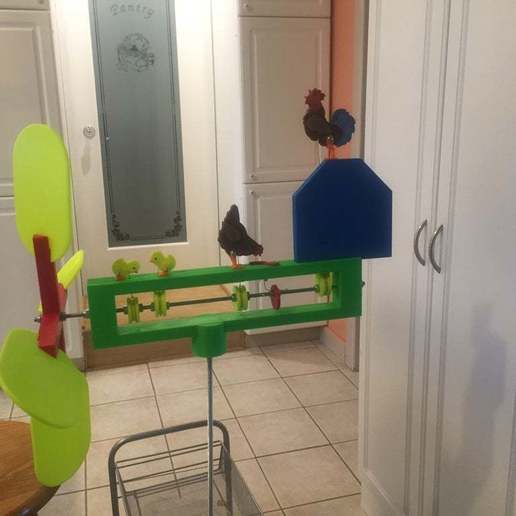 Download free STL file Chickens Whirligig • Template to 3D print ・ Cults