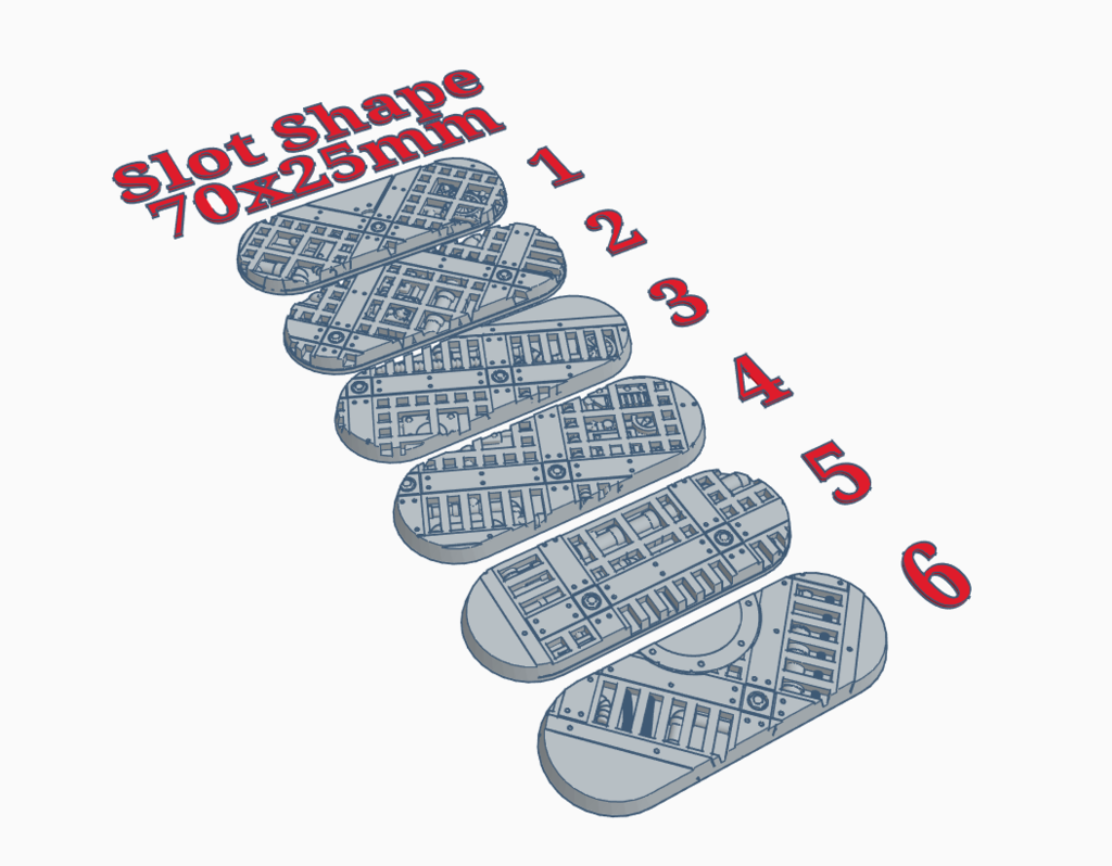 Download free STL file 70x25mm Slot Shape Bases "Walkway" • 3D print ...