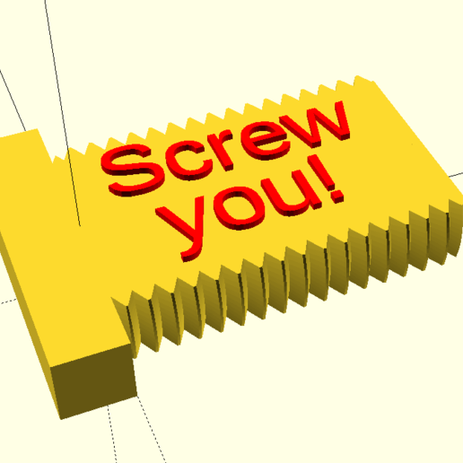 Download free 3D printing templates "Screw you!" screw and nut set ・ Cults