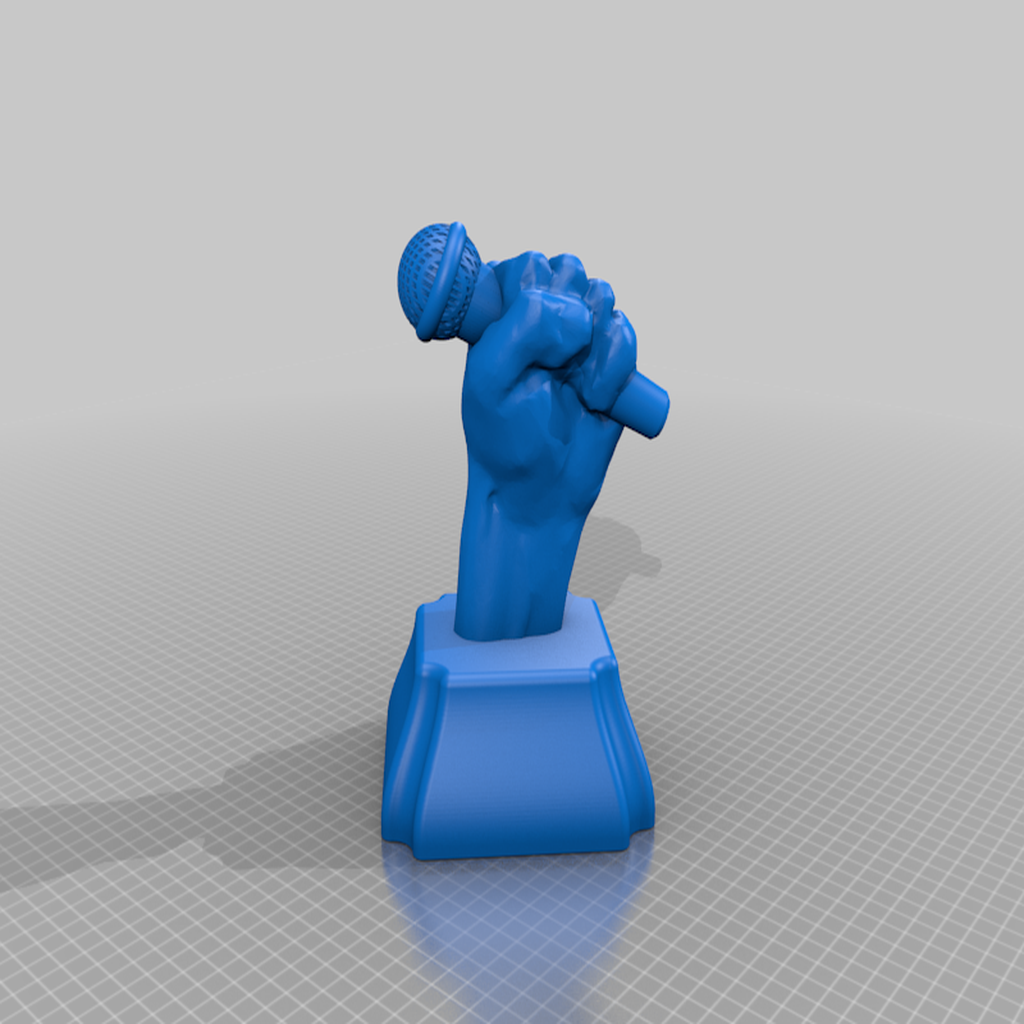 Free STL file Microphone raising trophy・Model to download and 3D print ...
