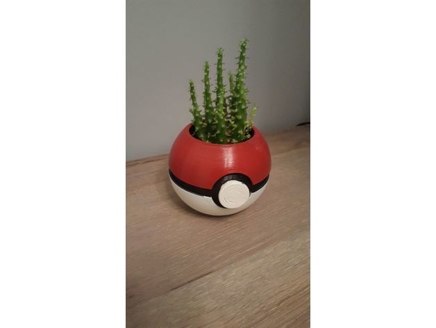 Free STL file PokeBall Cactus Planter・3D printable design to download・Cults