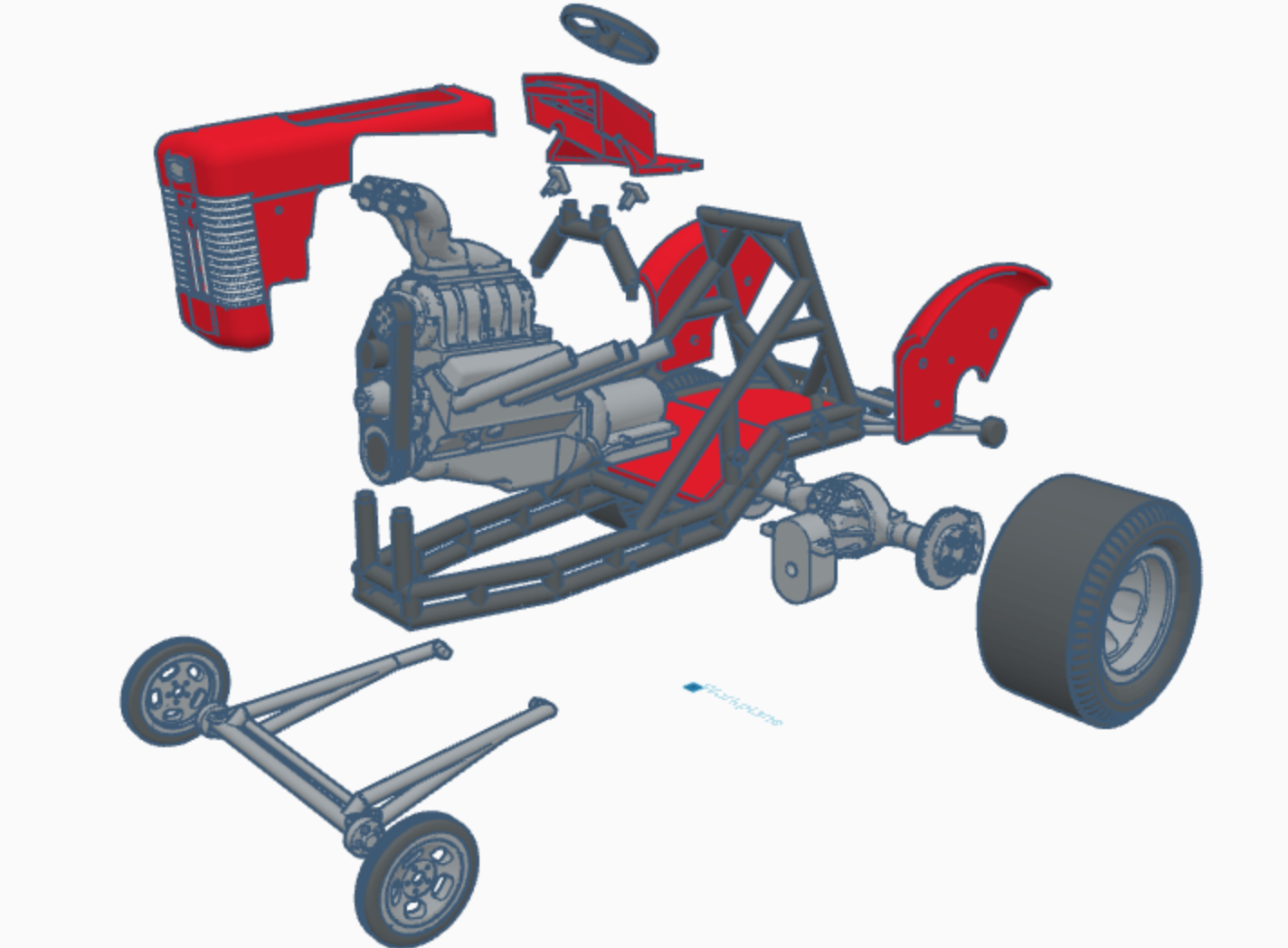 3D file massey Ferguson "farm hack" hotrod drag tractor model kit 🚜 ...