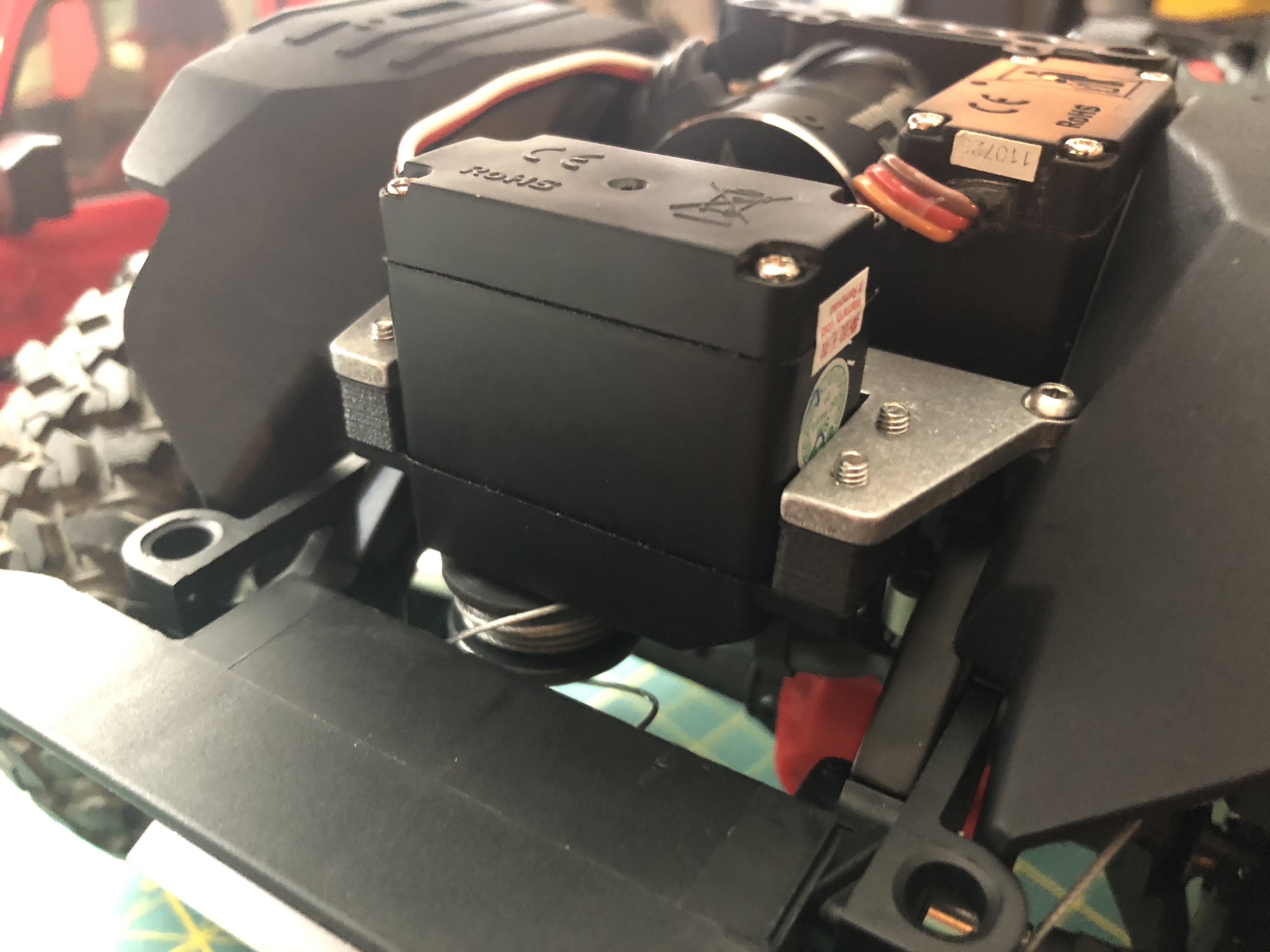 STL file SCX10 III - Front External Spool Servo Winch Mount・3D ...