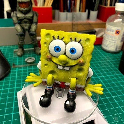3D printed SpongeBob (Easy print no support) • made with Elegoo Mars ...