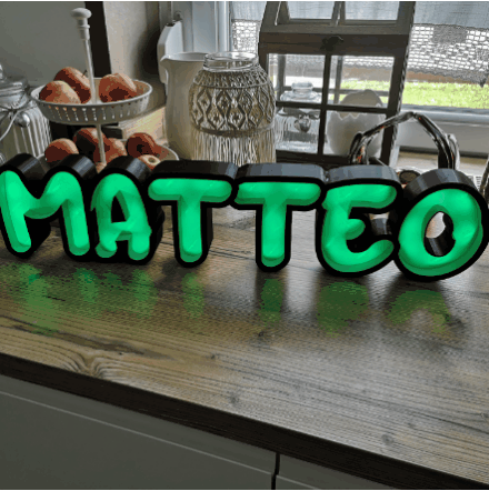 Fichier STL Matteo Marquee LED TEXT 🏠・Modèle à télécharger et à ...