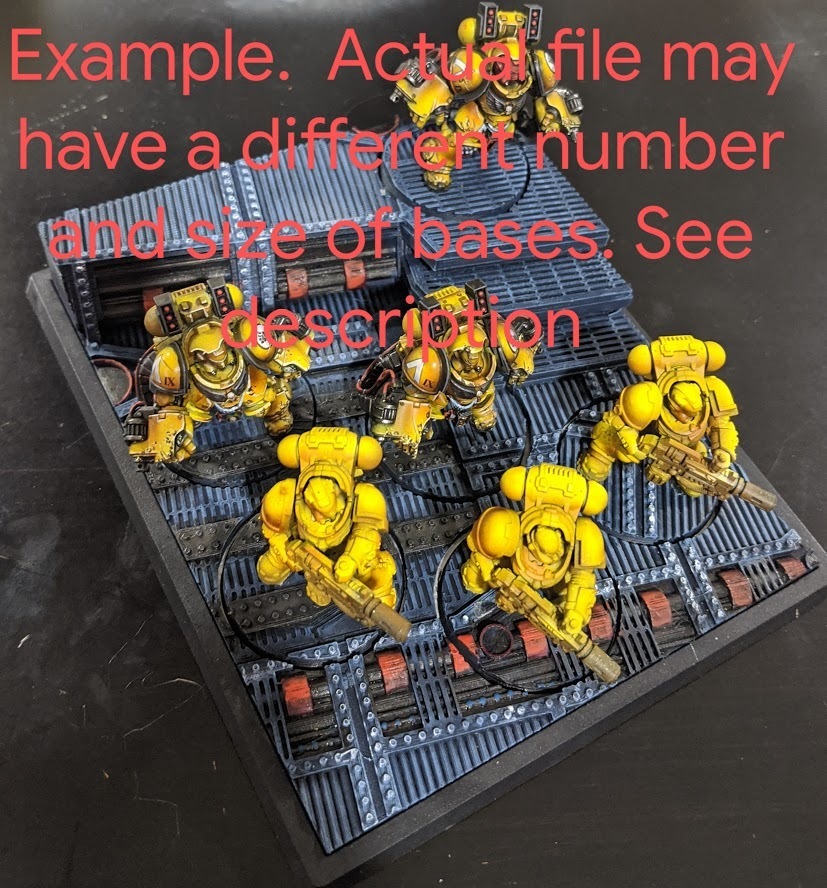 STL file 40K INDUSTRIAL BASES - TABLEWAR MAGNETIC TRAY INSERT WITH ...