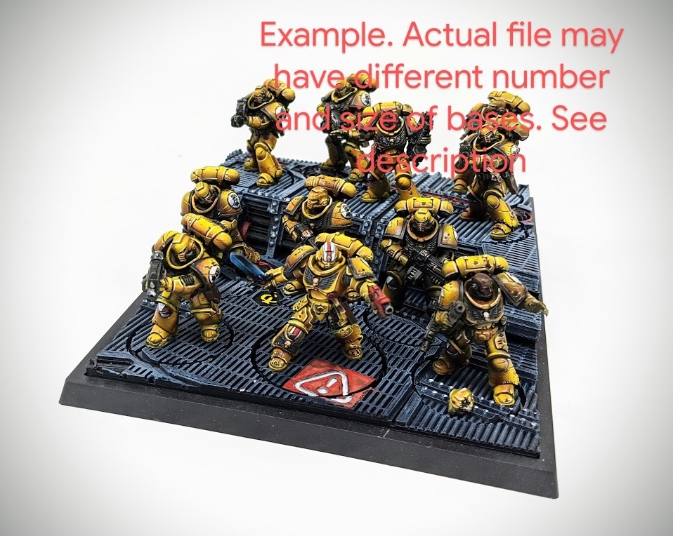 STL file 40K INDUSTRIAL BASES - TABLEWAR MAGNETIC TRAY INSERT WITH ...