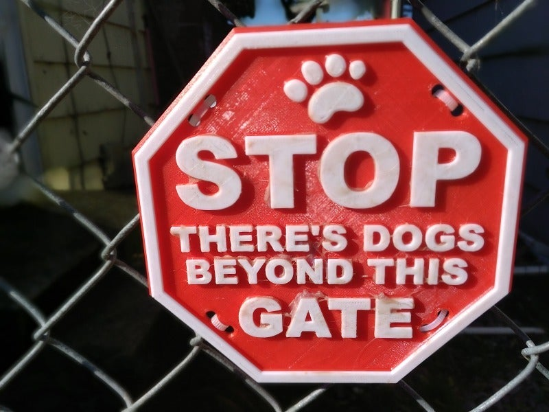 Free STL file stop dogs sign・3D print model to download・Cults