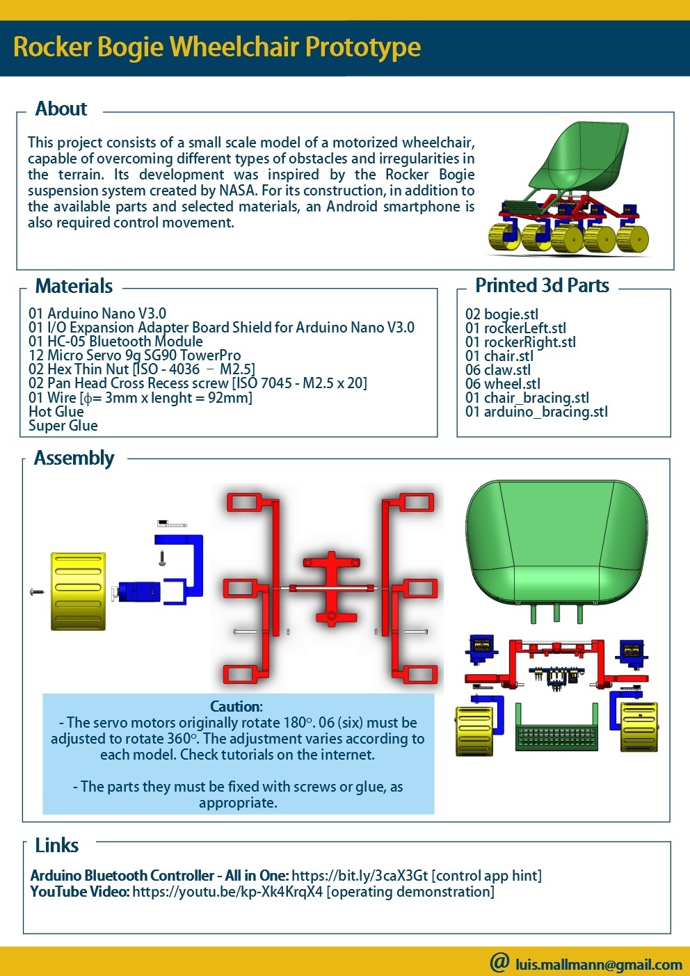 Free 3D file Rocker Bogie Wheelchair Prototype・3D printing design to ...