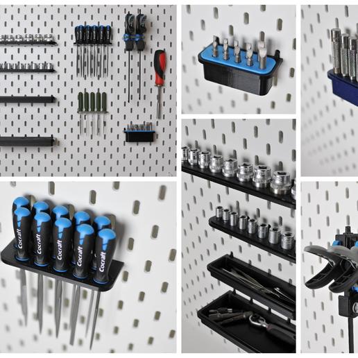Download Free Stl File Parametric Ikea Skådis Pegboard Accessories • 3d