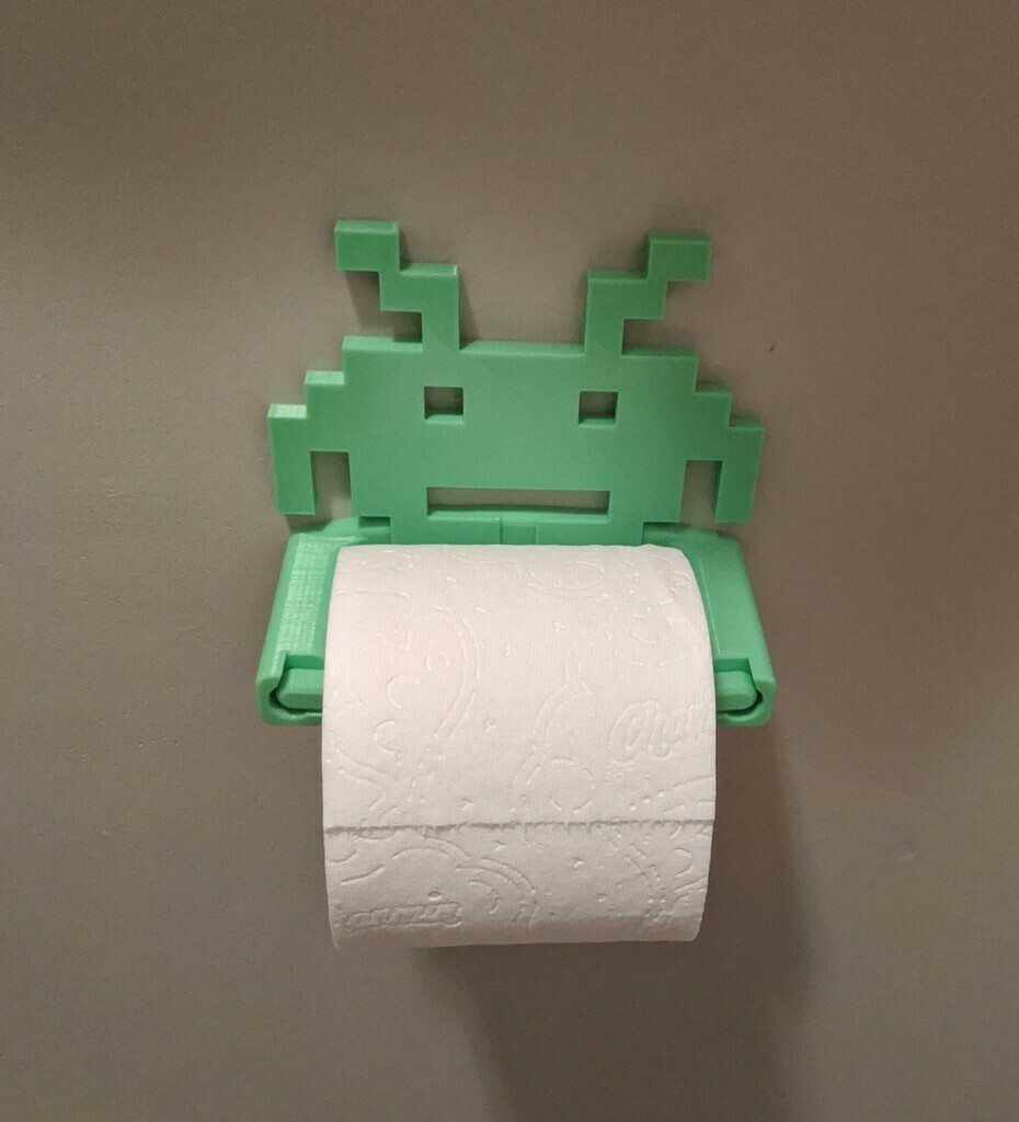 Free STL file Toilet Paper Holder (remix) - Space Invaders・3D print ...
