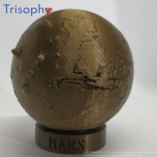 Download STL file MARS – High relief planet + stand • 3D print model ...