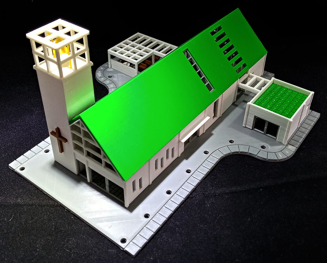 3D printed 3D Church in N scale (updated) • made with Creality CR-10S・Cults