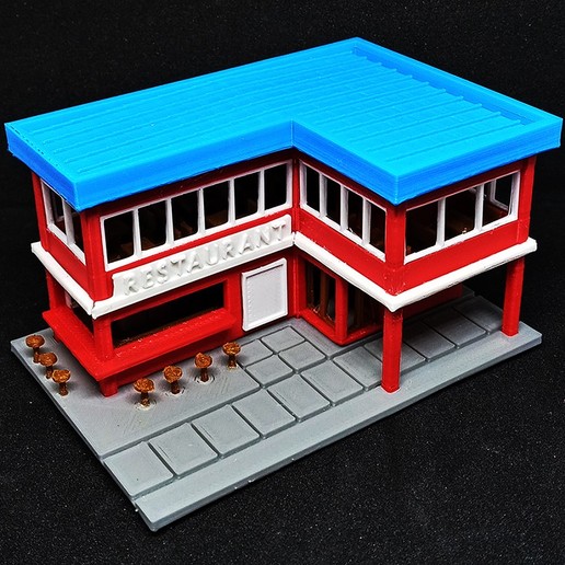 3D printing N-scale restaurant ・ Cults