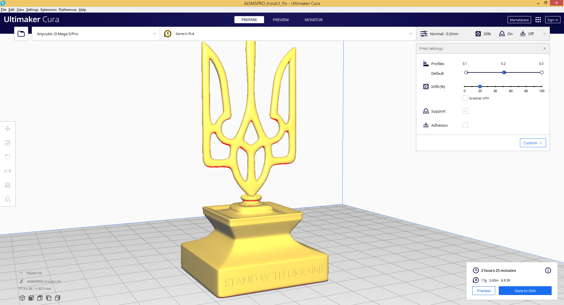 STL file Ukrainian emblem・3D printer design to download・Cults