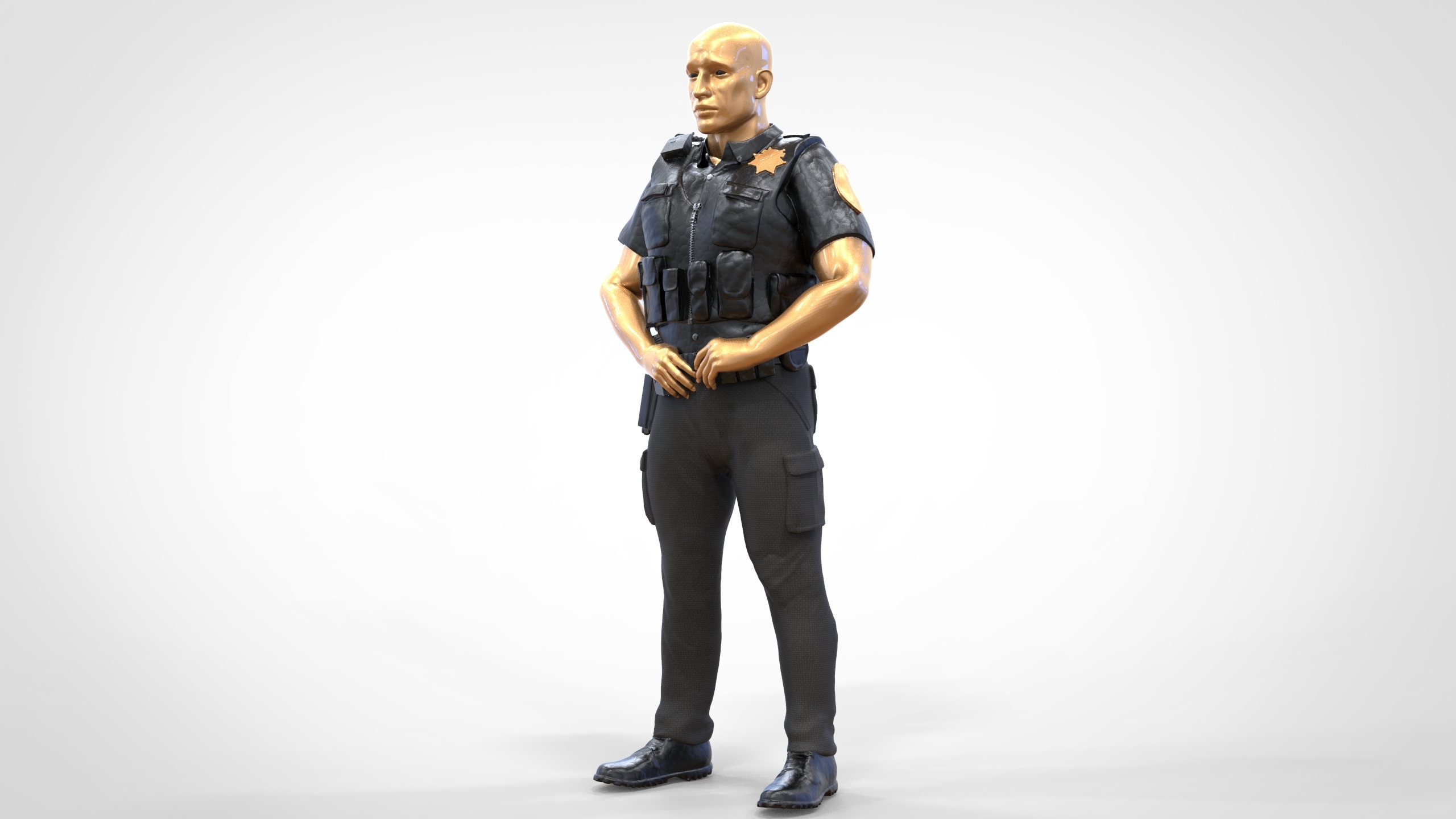 STL file N1 American Police Officer Miniature Updated Pose 3D print ...