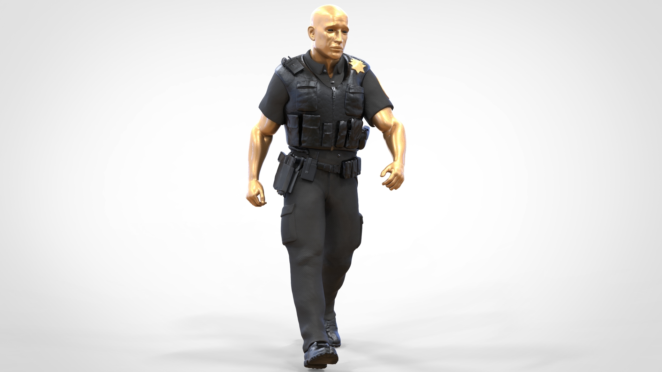 Download 3MF file N3 American Police Officer Miniature Walking ...
