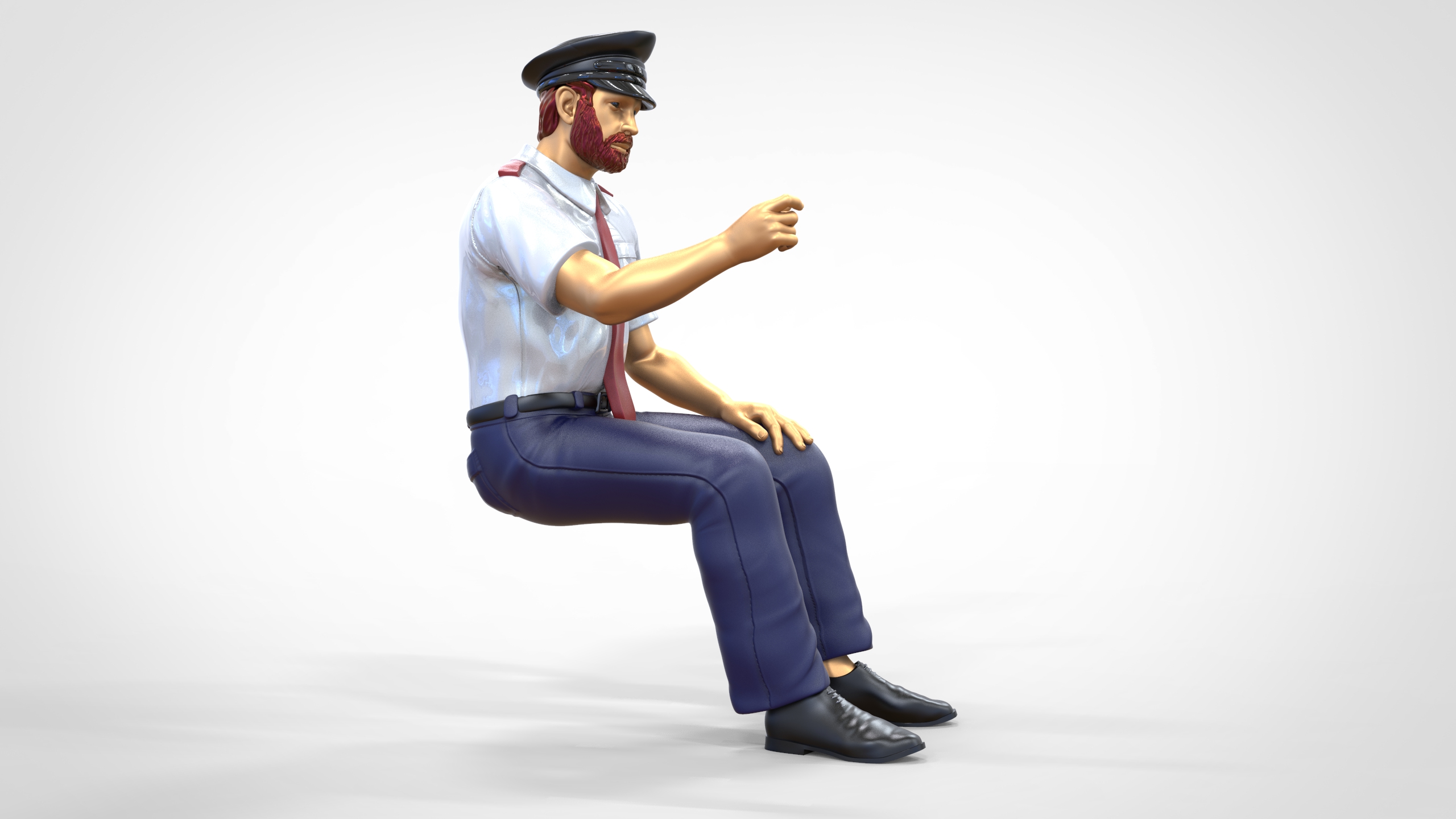 STL file N6 Sitting Man Pilot 👨・3D printable model to download・Cults
