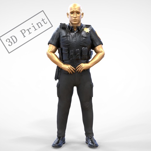 Descargar archivo 3MF N1 American Police Officer Miniature Updated Pose ...