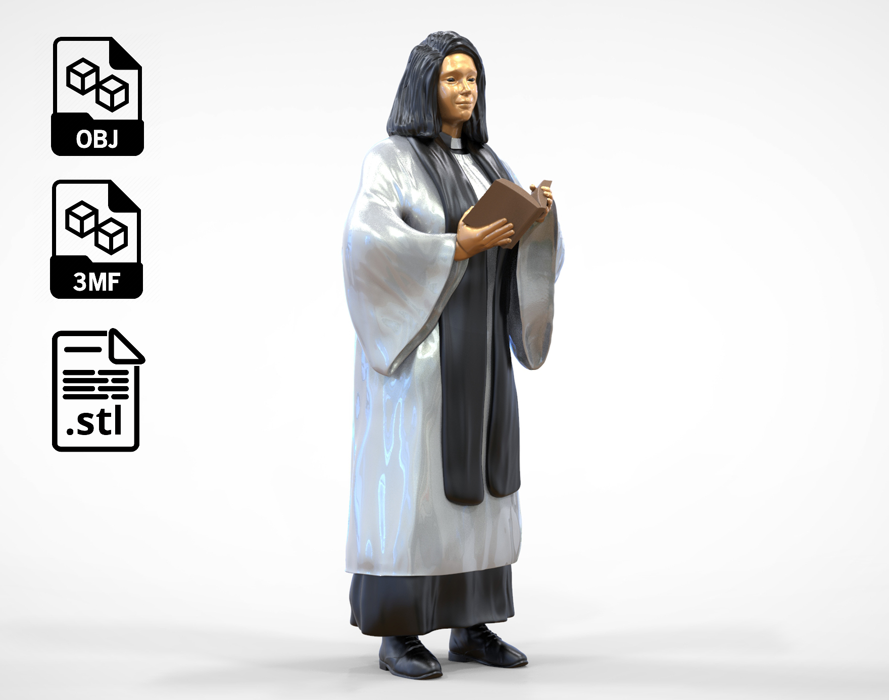 STL file N2 woman vicar clergy in the church・3D printing design to ...