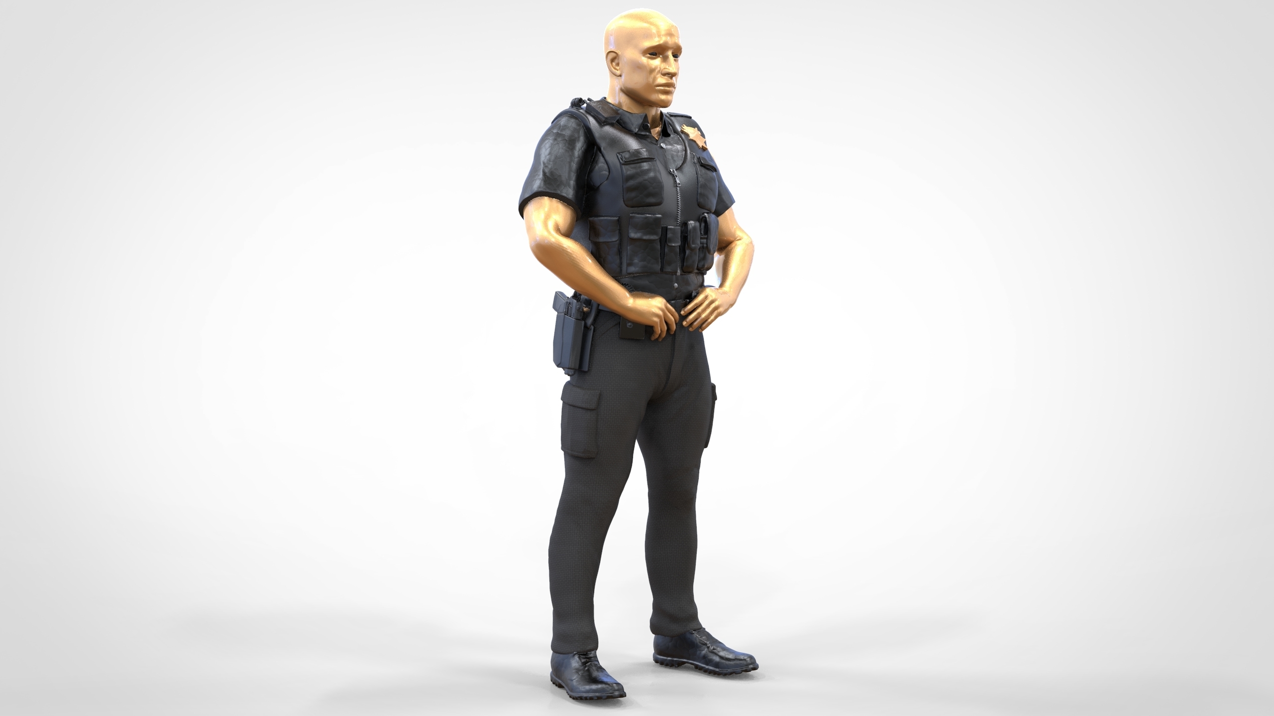 STL file N1 American Police Officer Miniature Updated Pose 3D print ...