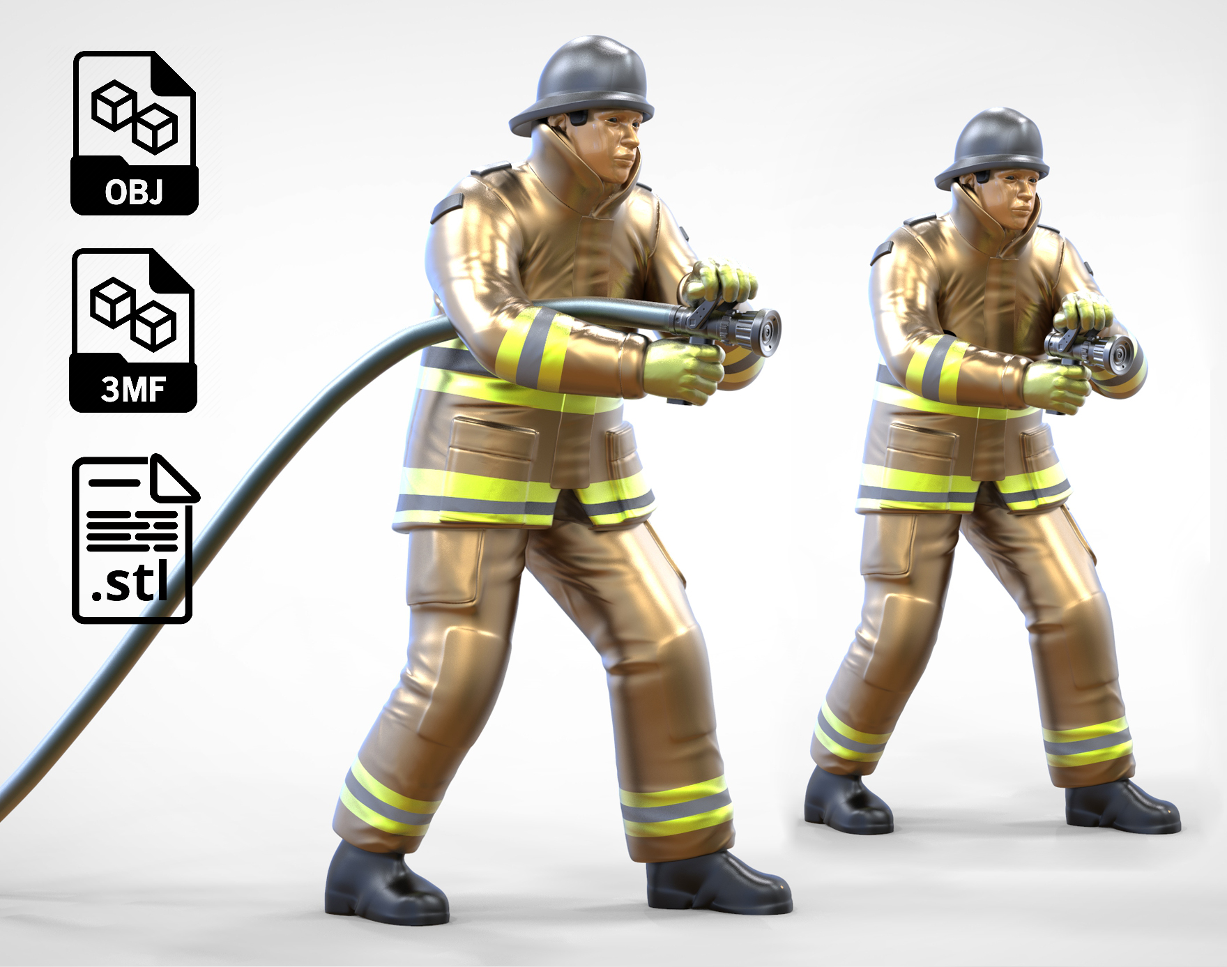 STL file N1 Firefighter or fireman Extinguishing fire 🧑‍🚒・3D printing ...