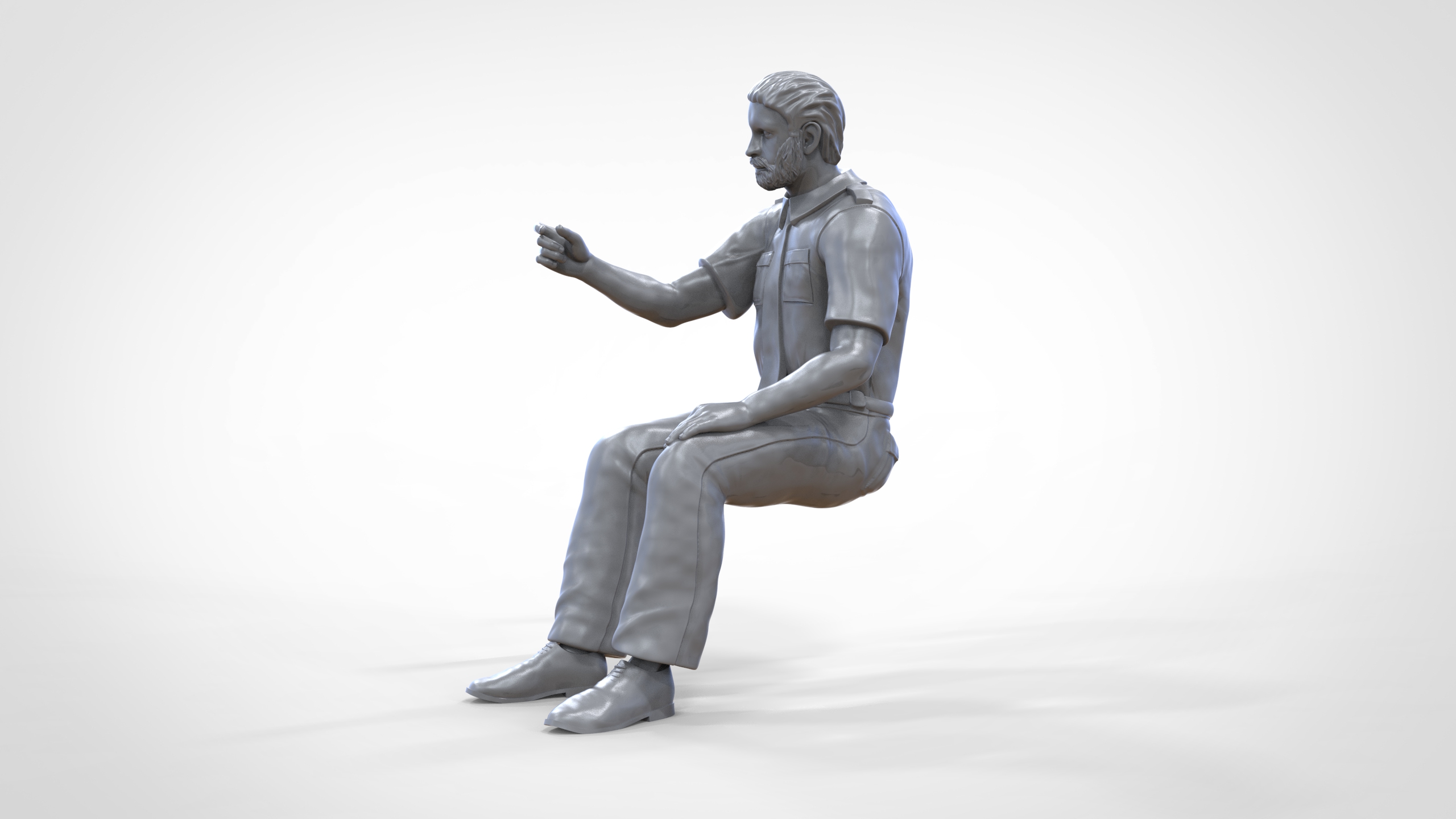 STL file N6 Sitting Man Pilot 👨・3D printable model to download・Cults