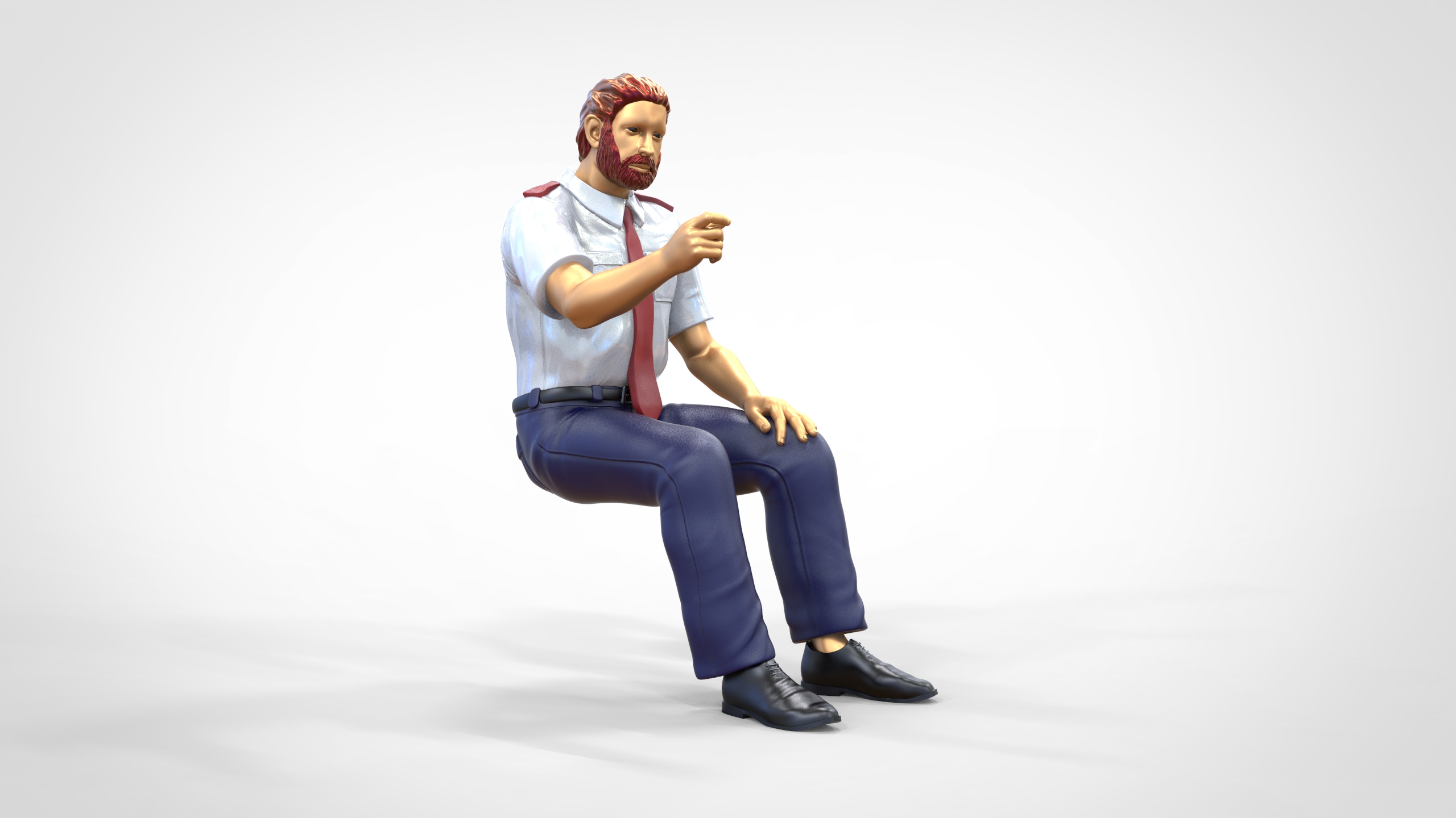 STL file N6 Sitting Man Pilot 👨・3D printable model to download・Cults