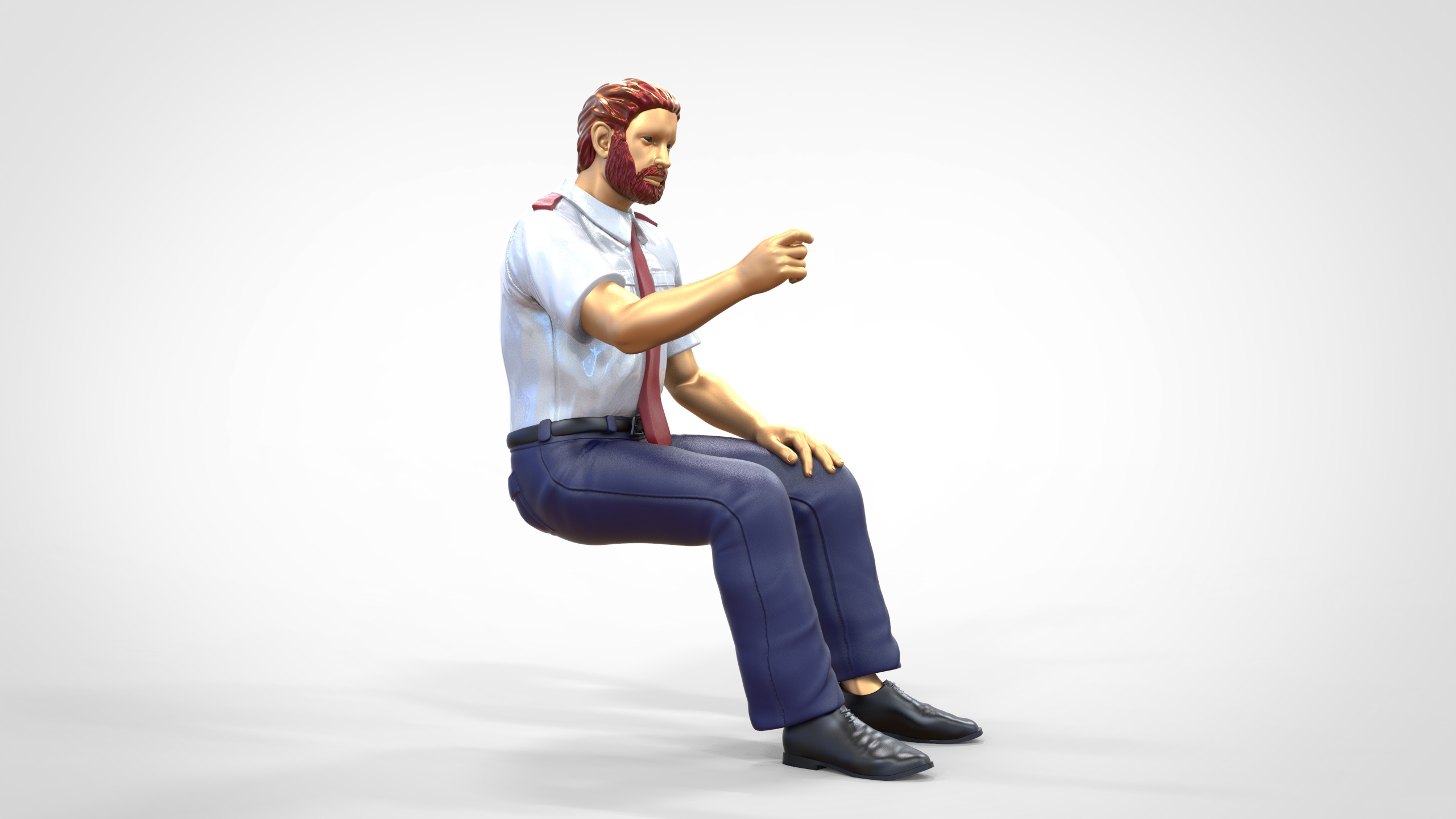 STL file N6 Sitting Man Pilot 👨・3D printable model to download・Cults