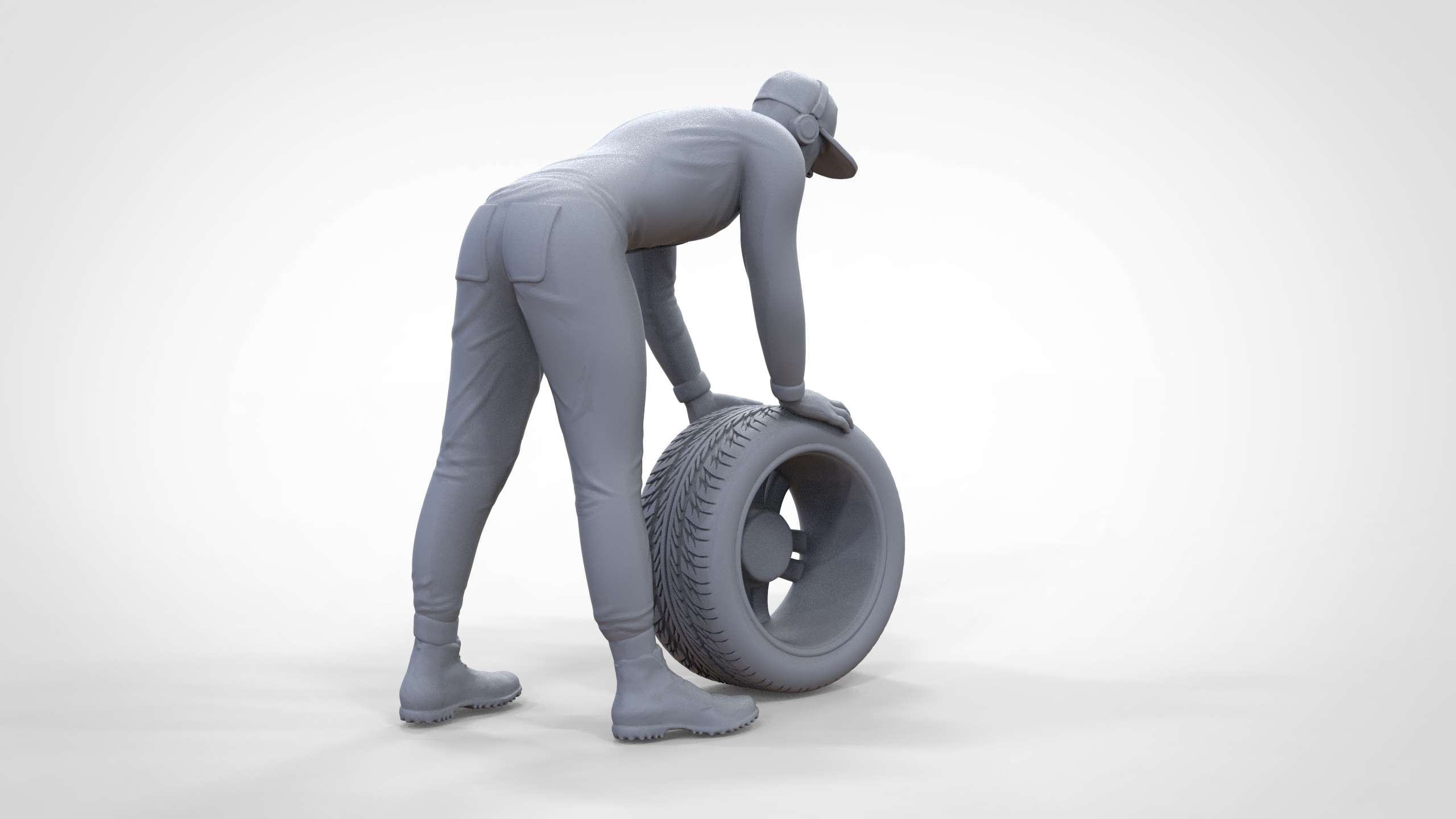 STL file N1 Mechanic or pit crew 1-64 Miniature・3D printing template to ...