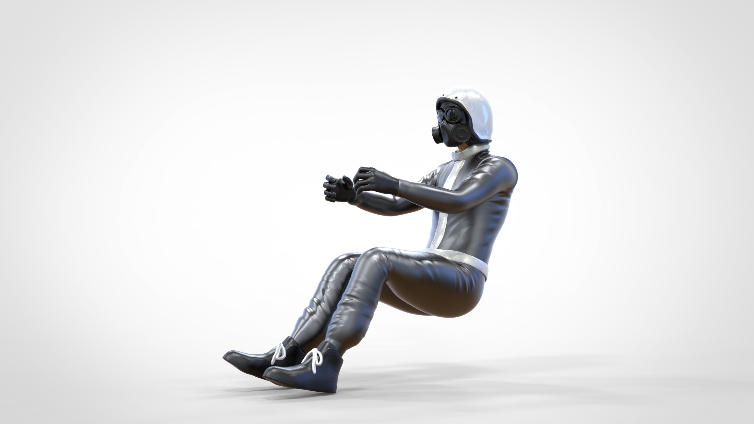 STL file N6 Sitting Race Driver with NHRA Racing Helmet 🏎️・3D printer ...