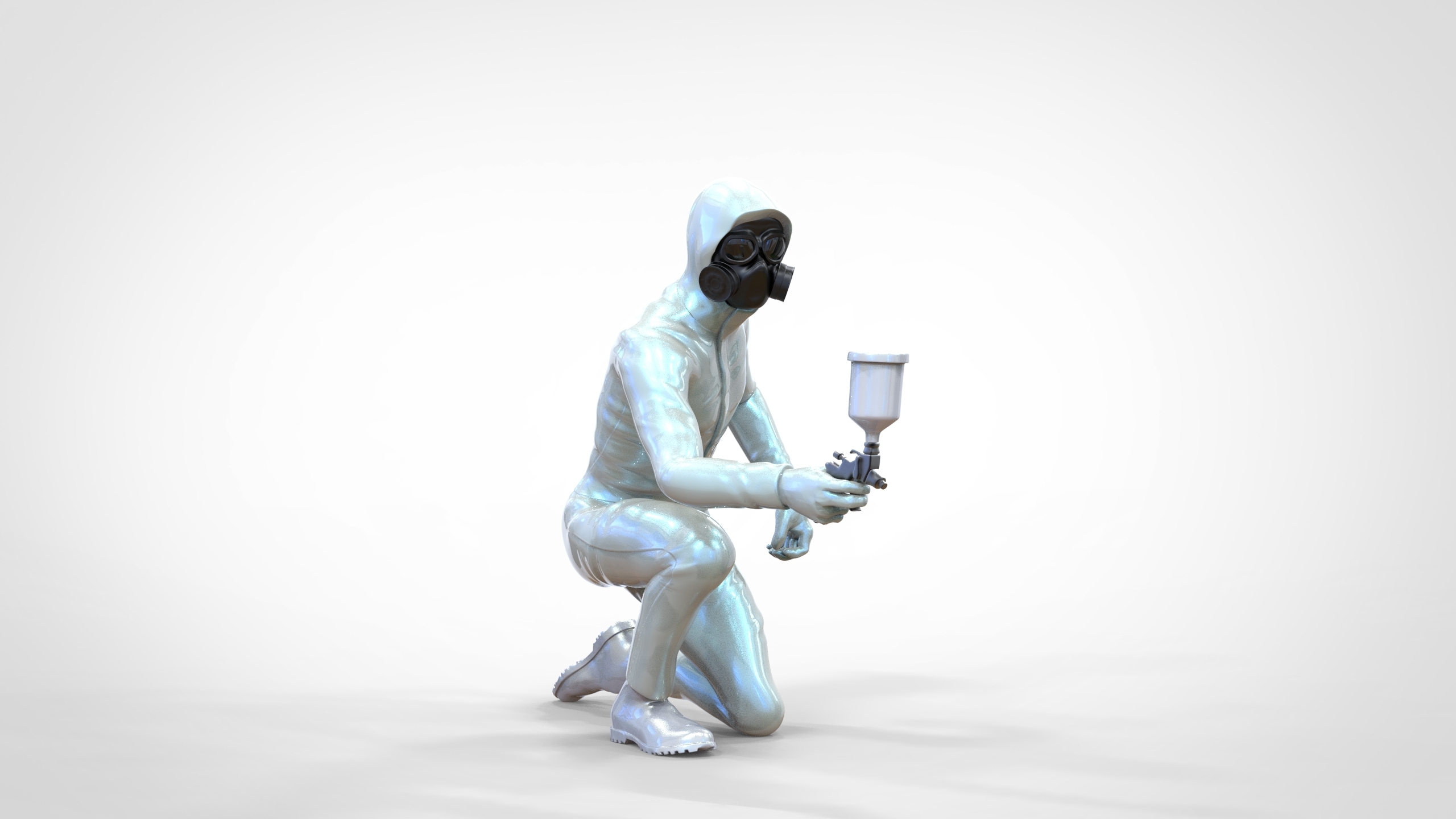 STL file N2 Car Painter Painting with Paint Spray・Template to download ...