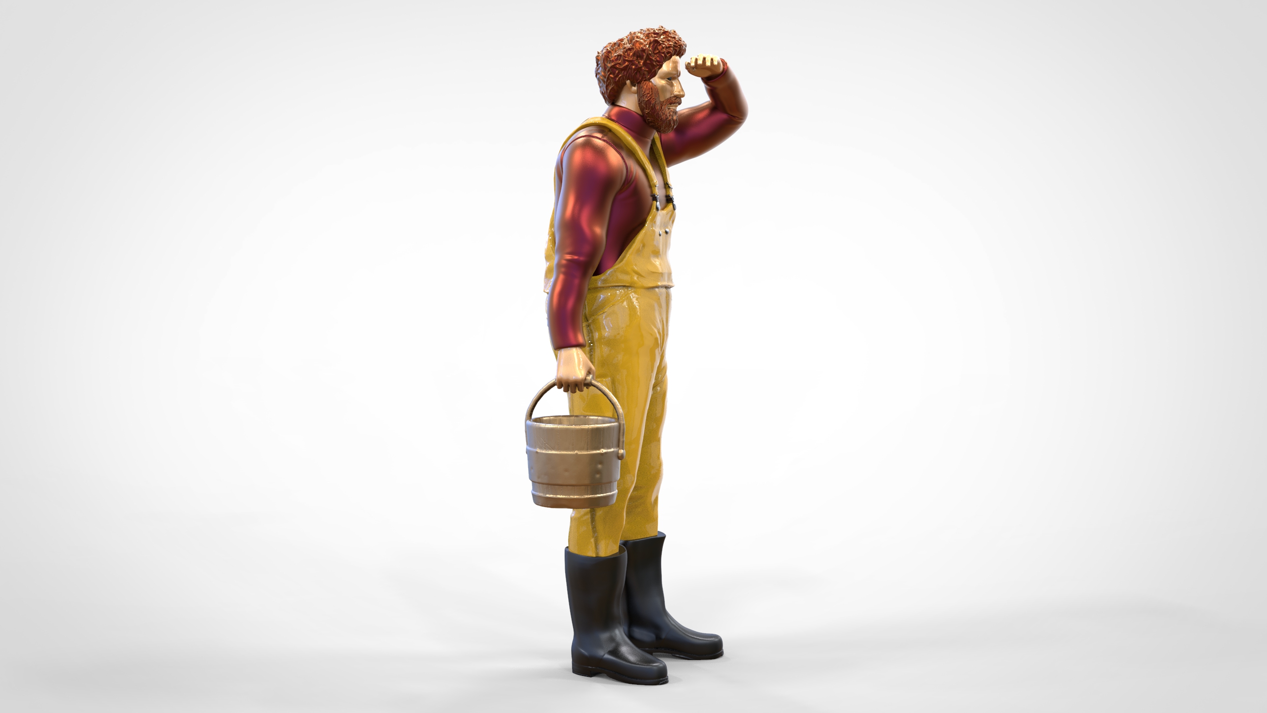 STL file N5 Old Fisherman with Bucket 👴・Design to download and 3D print ...