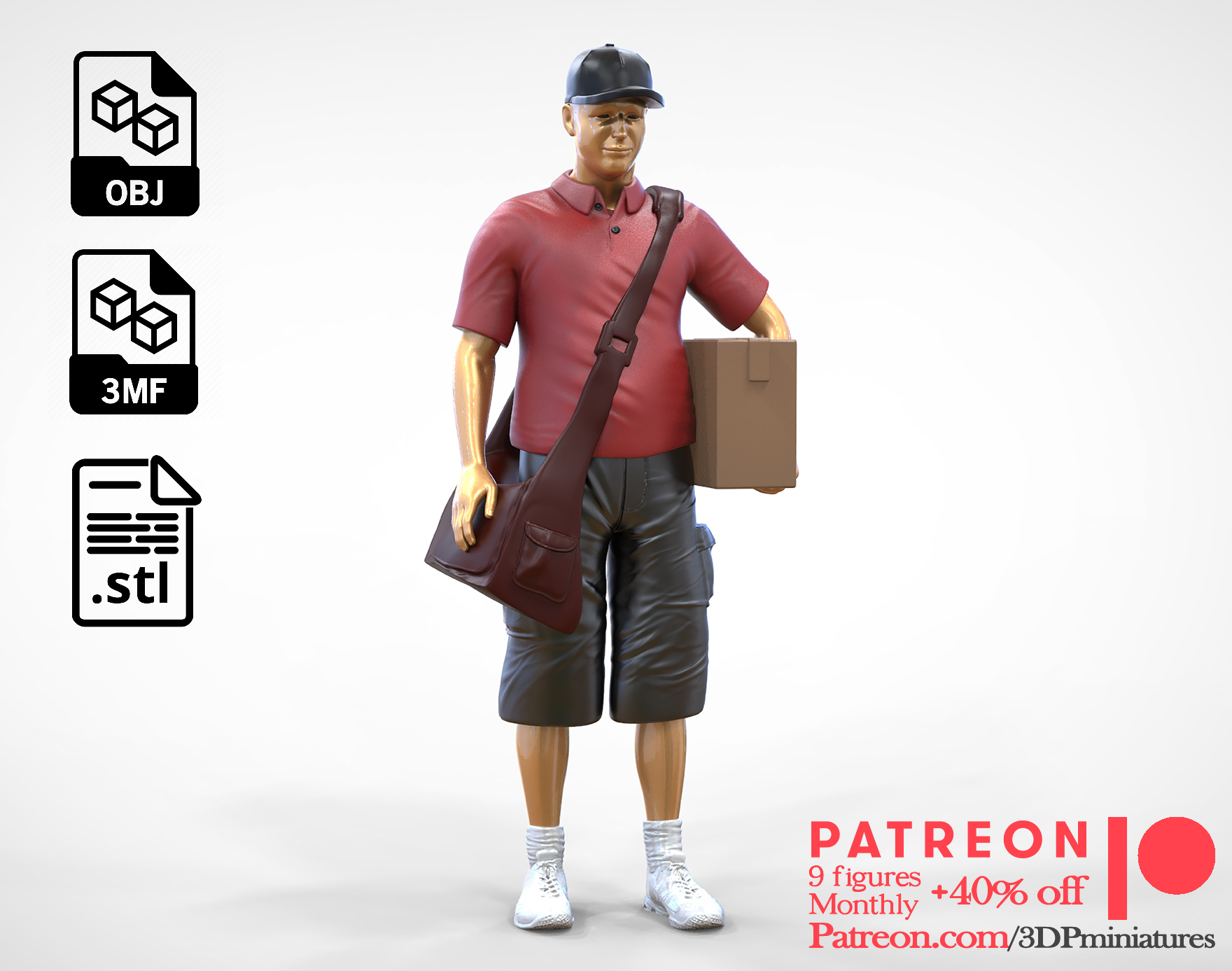 STL file N1 Postman with Box・3D print design to download・Cults