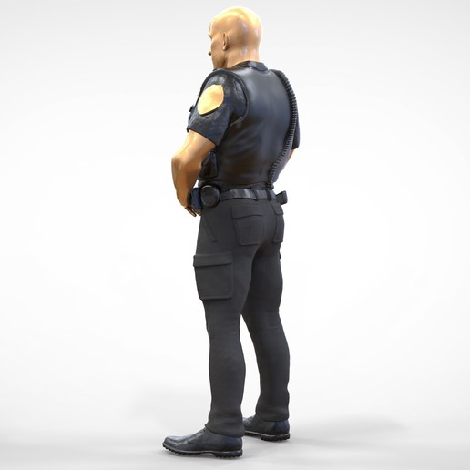 Download 3MF file N1 American Police Officer Miniature Updated Pose 3D ...