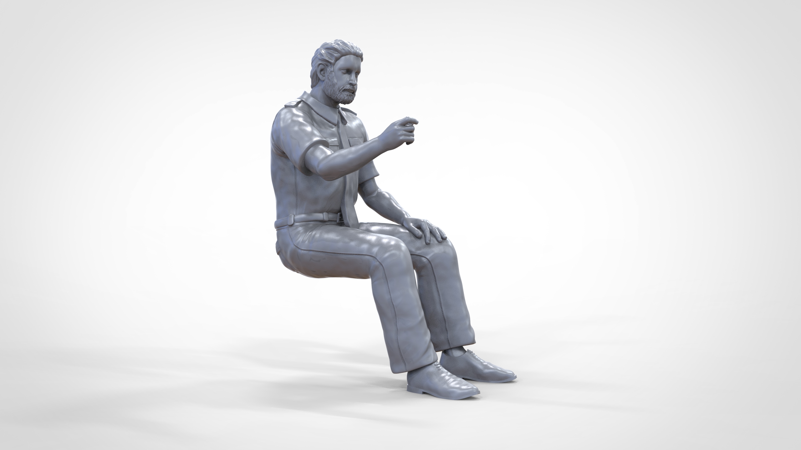 STL file N6 Sitting Man Pilot 👨・3D printable model to download・Cults