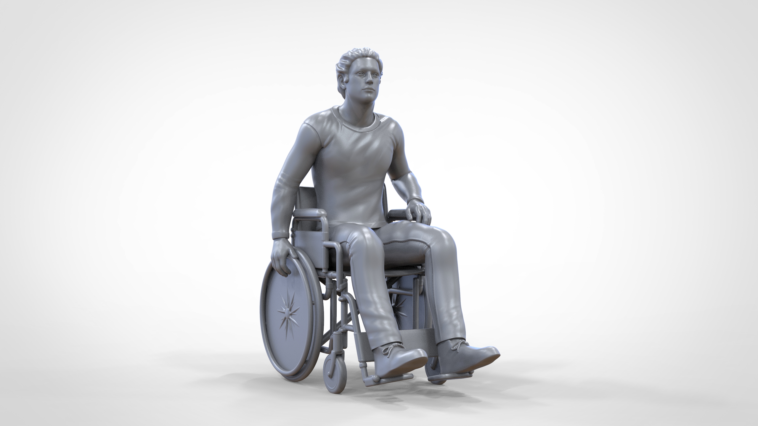 Fichier STL N2 Homme handicapé en fauteuil roulant・Objet pour ...
