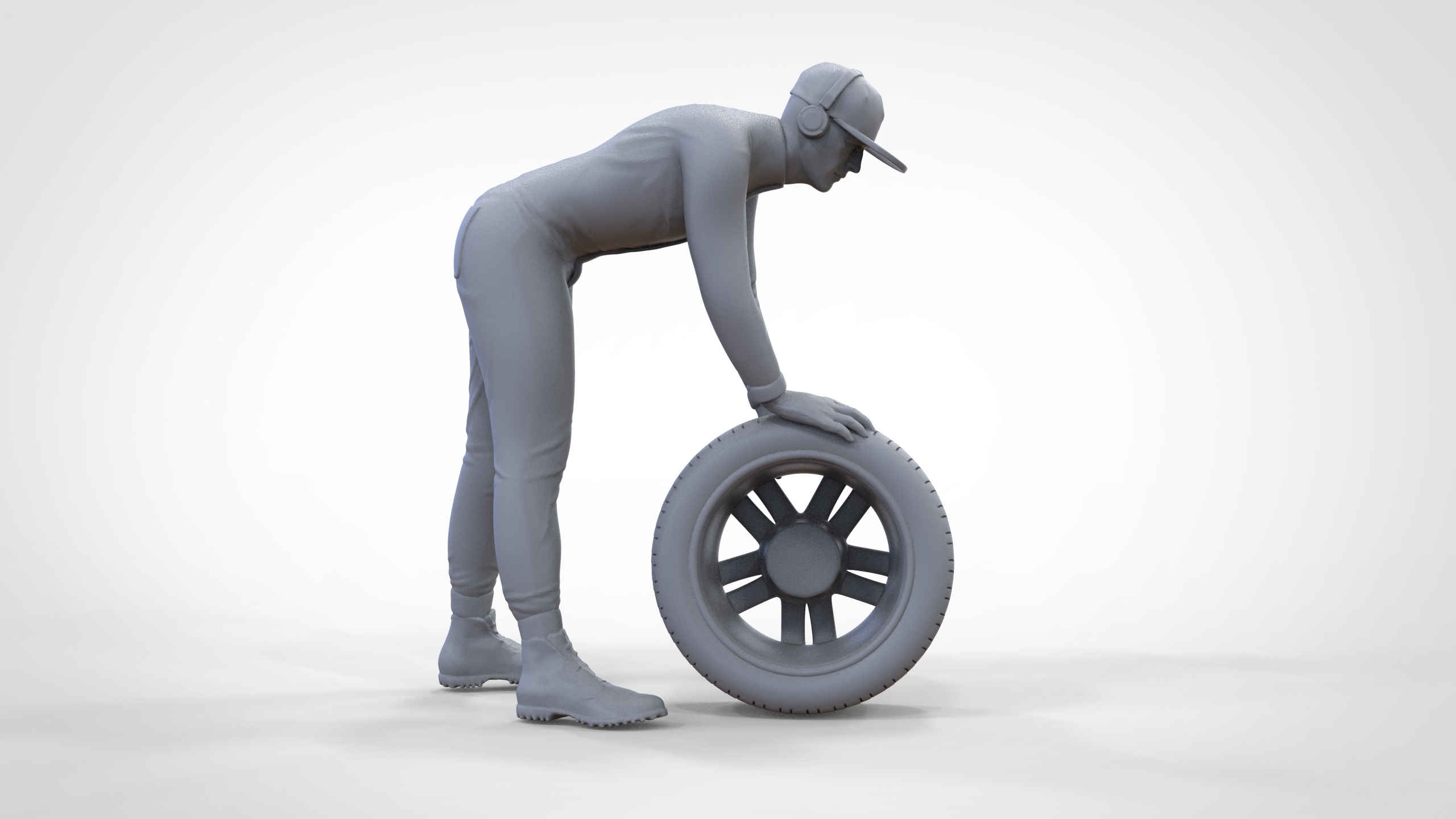 STL file N1 Mechanic or pit crew 1-64 Miniature・3D printing template to ...