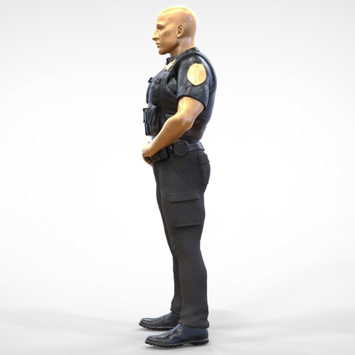 Download 3MF file N1 American Police Officer Miniature Updated Pose 3D ...