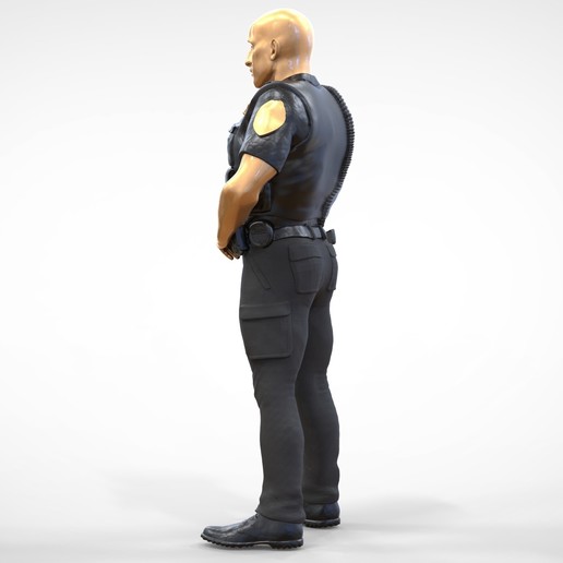 Download 3MF file N1 American Police Officer Miniature Updated Pose 3D ...