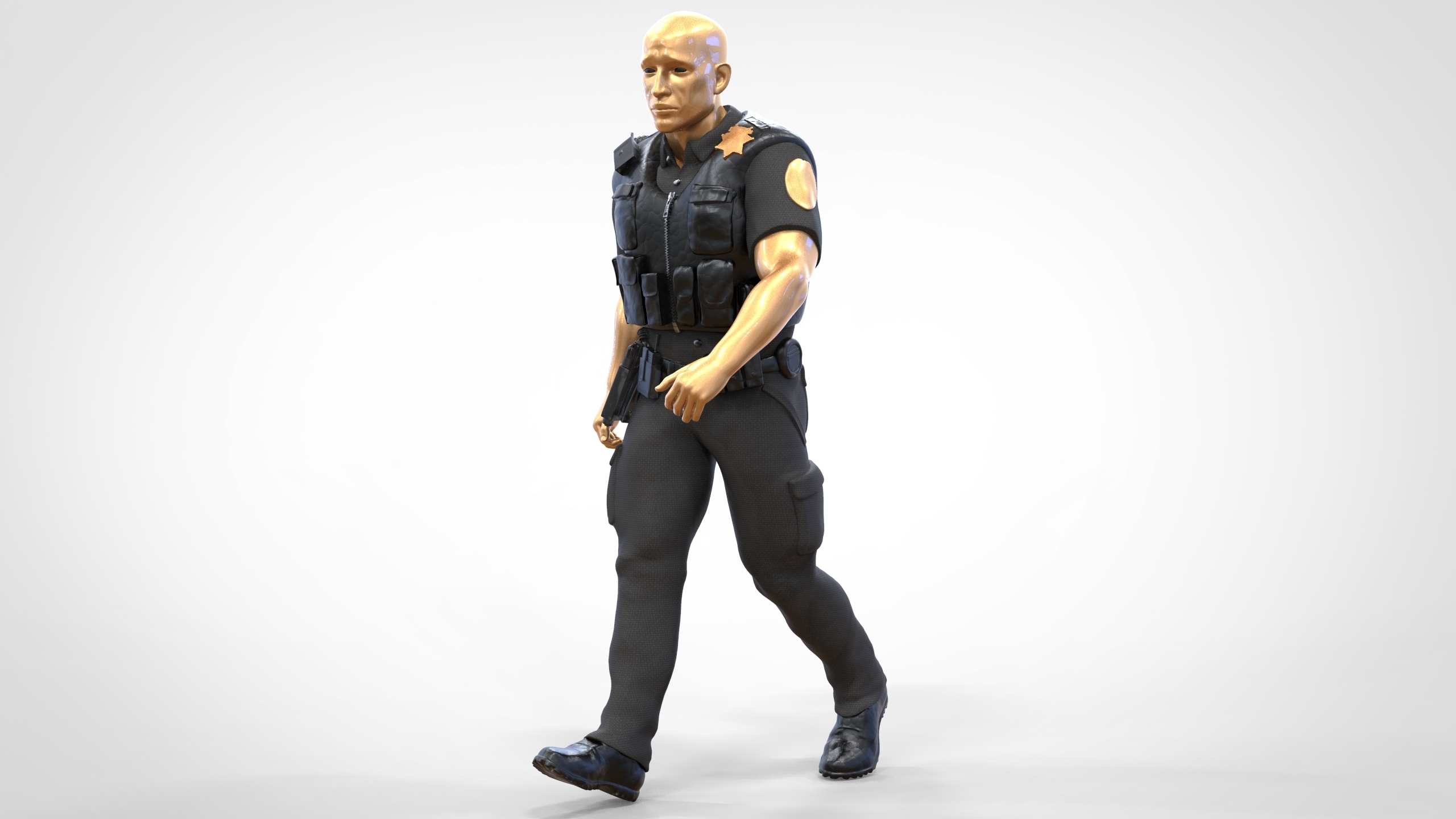 Download 3MF file N3 American Police Officer Miniature Walking ...
