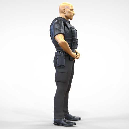 Download 3MF file N1 American Police Officer Miniature Updated Pose 3D ...