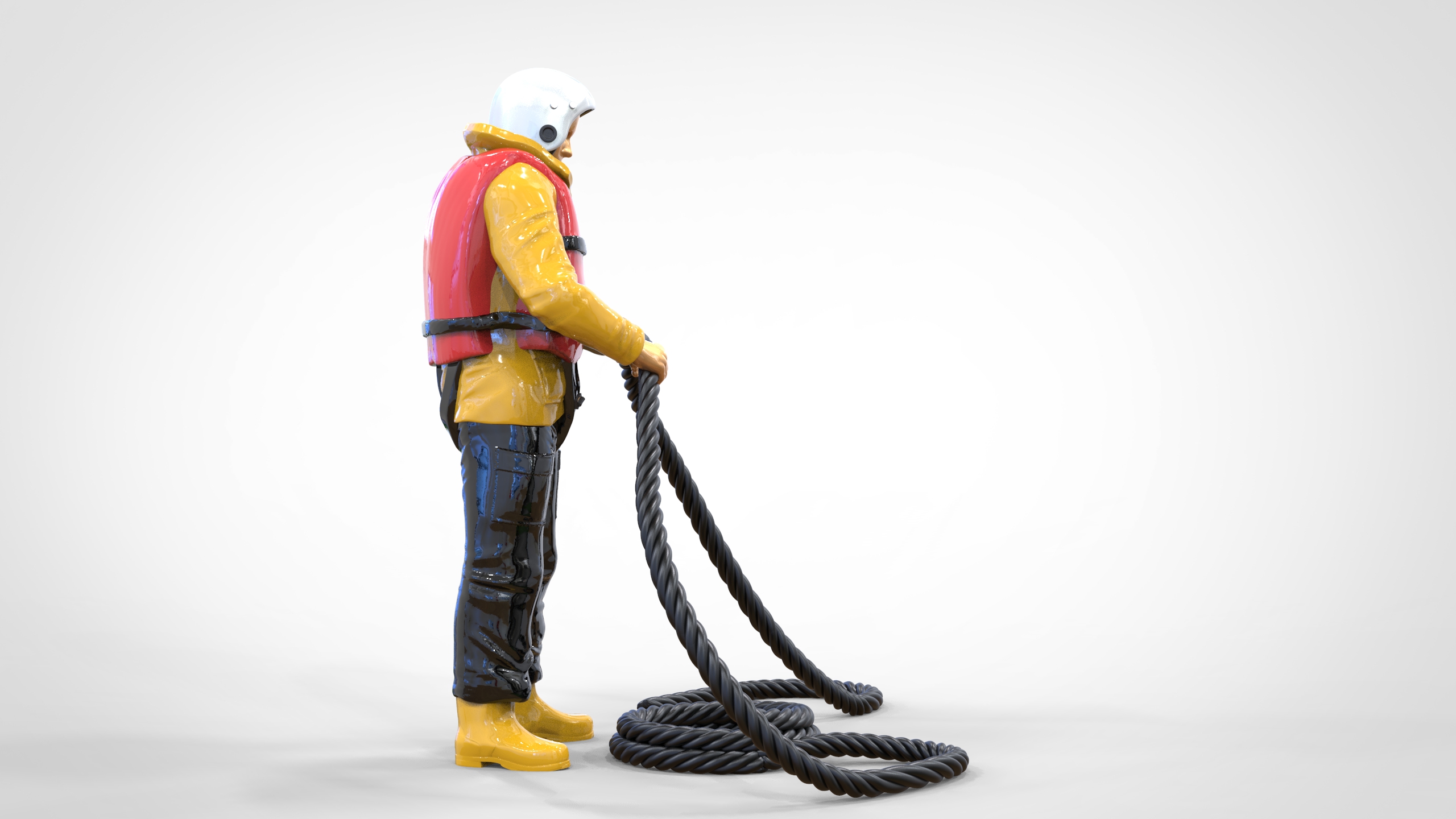 STL file N9 Rescue National Lifeboat Institution RNLI crew with Rope・3D ...