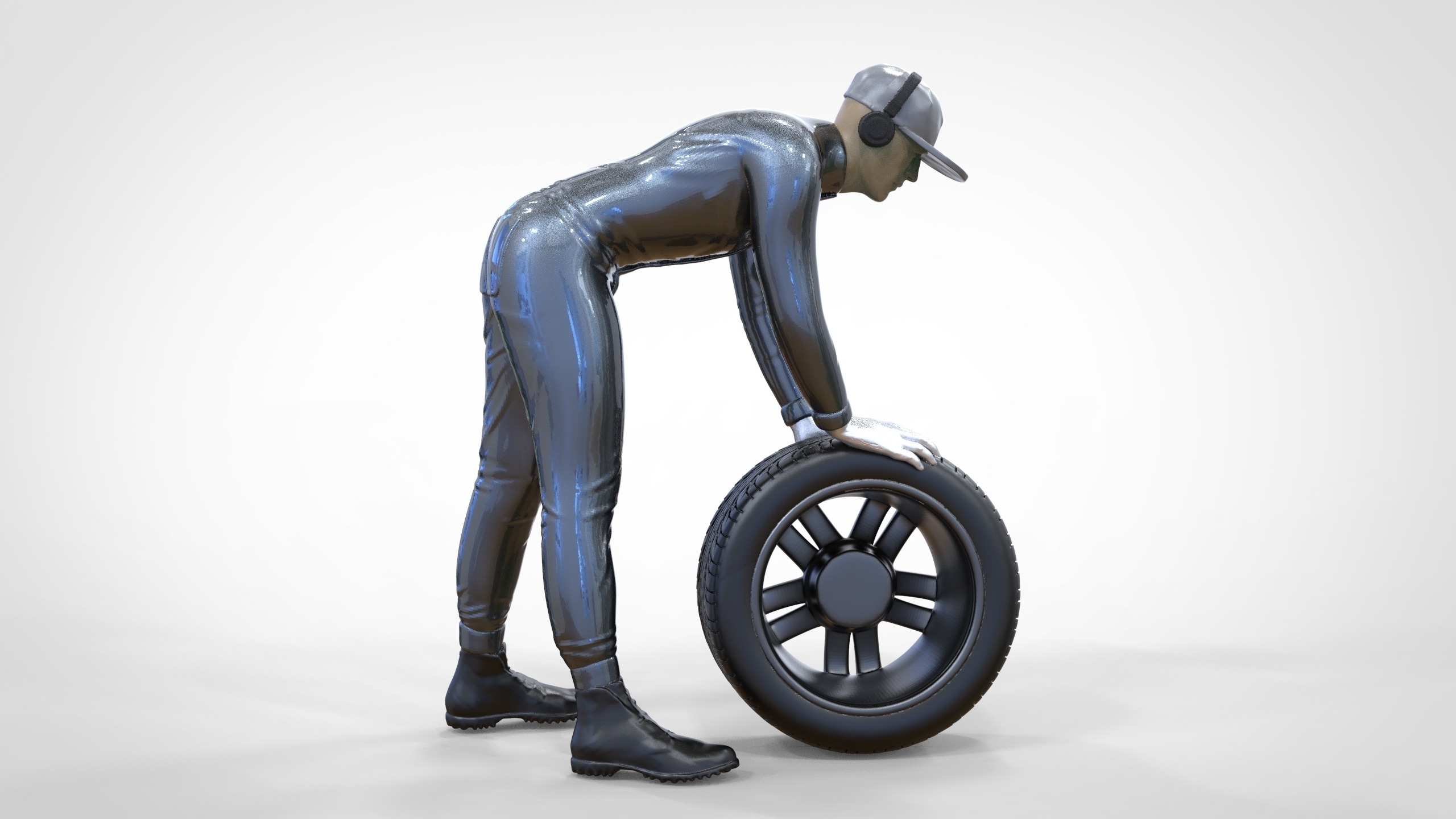 STL file N1 Mechanic or pit crew 1-64 Miniature・3D printing template to ...