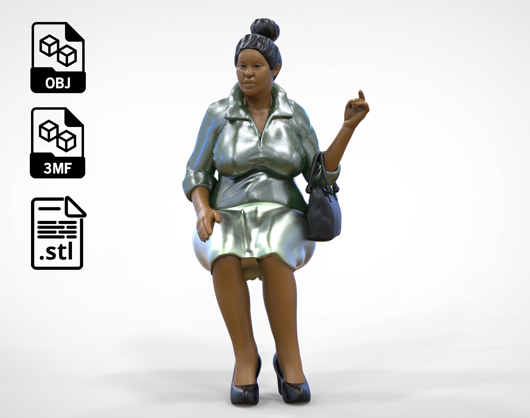 STL file N2 Woman Sitting waiting or Spectator・3D printing idea to ...