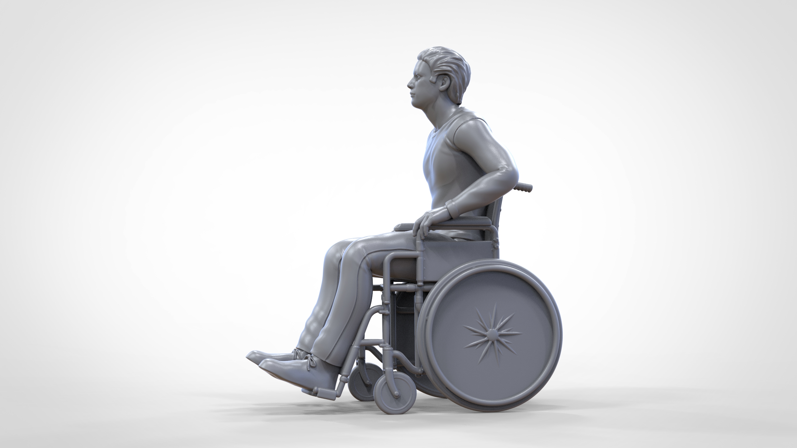 Fichier STL N2 Homme handicapé en fauteuil roulant・Objet pour ...