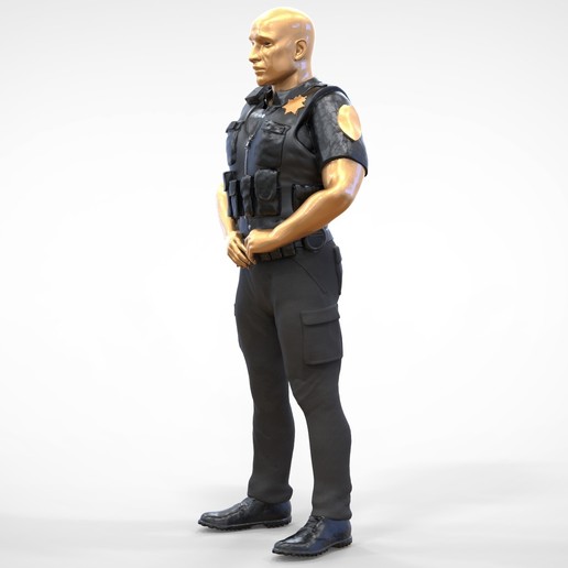 Download 3MF file N1 American Police Officer Miniature Updated Pose 3D ...