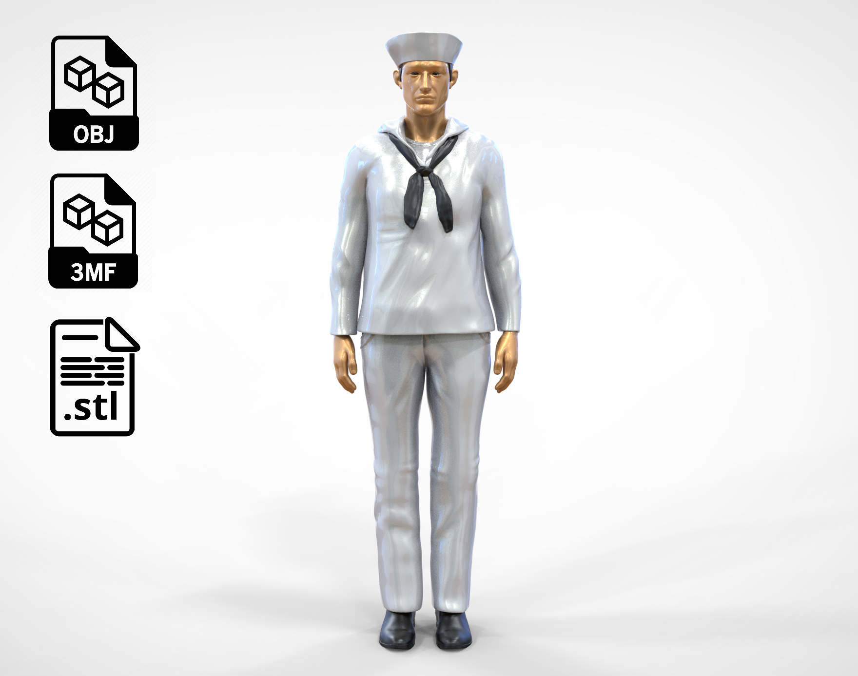 STL file N2 Navy Reserve Enlisted Sailor man・Model to download and 3D ...